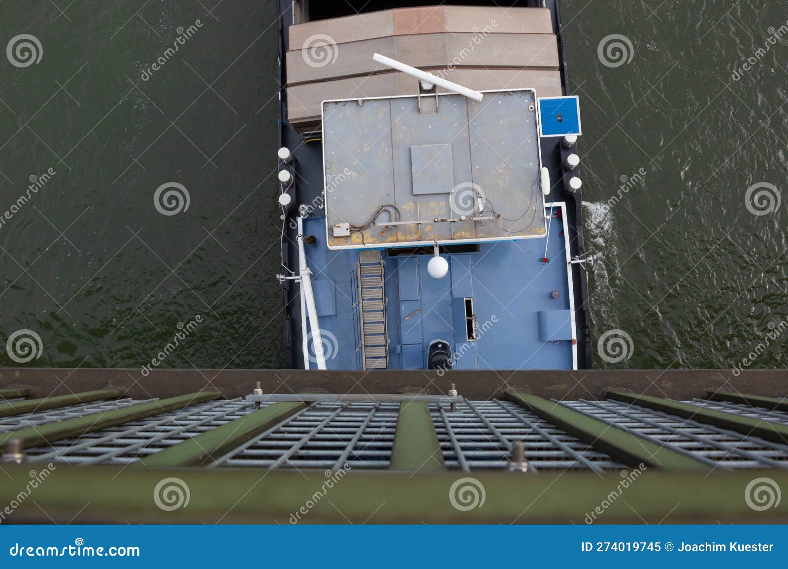 Top View Onto a Part of a River Barge Stock Image - Image of outdoor ...