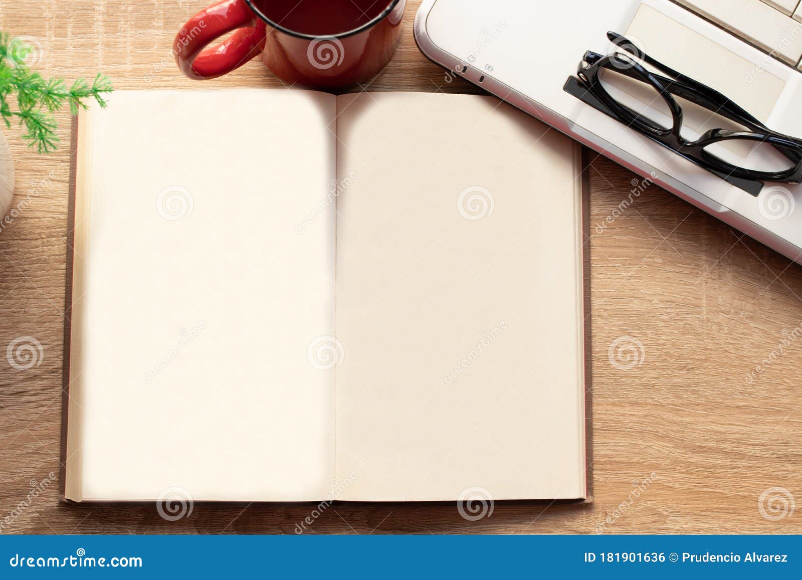 Top View of Open Book with Blank Sheets Stock Photo - Image of blank ...