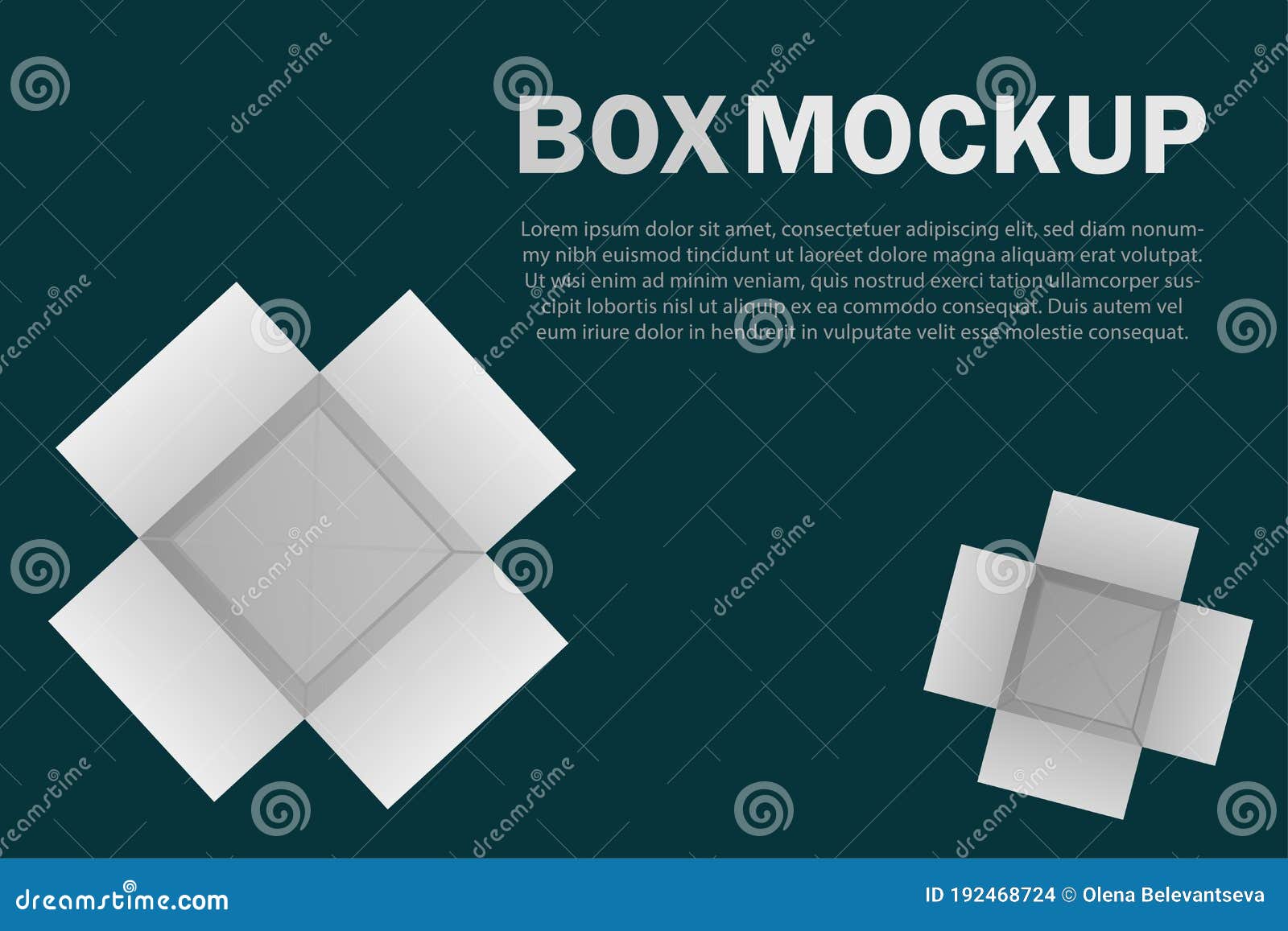 Top View Open Box Mockup Template, Flatlay. Vector Eps10 Illustration ...