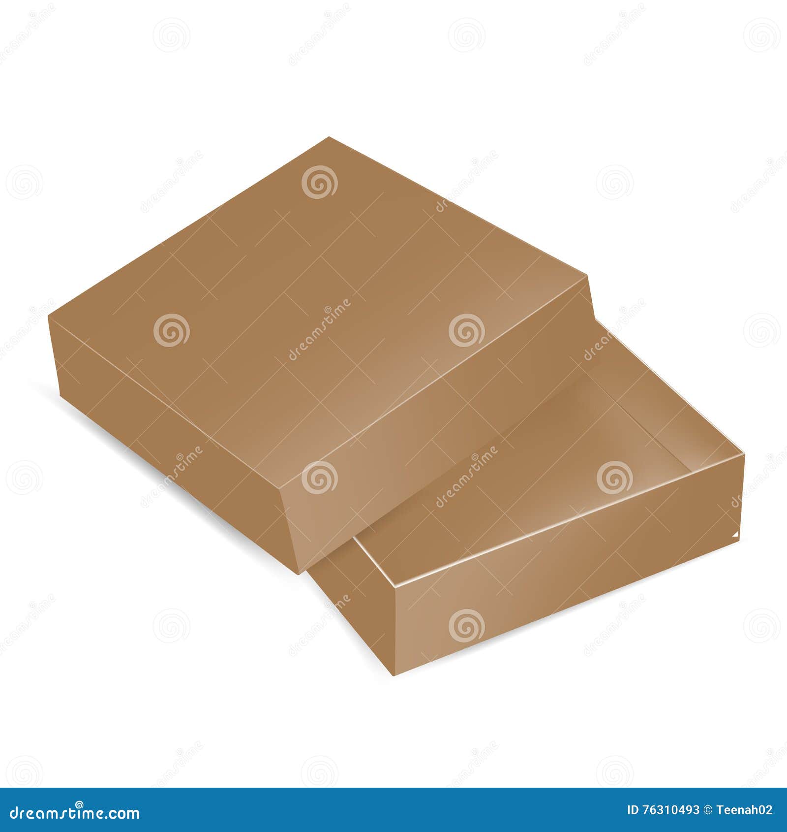 Top View of Open Brown Square Packaging Box Stock Vector - Illustration ...