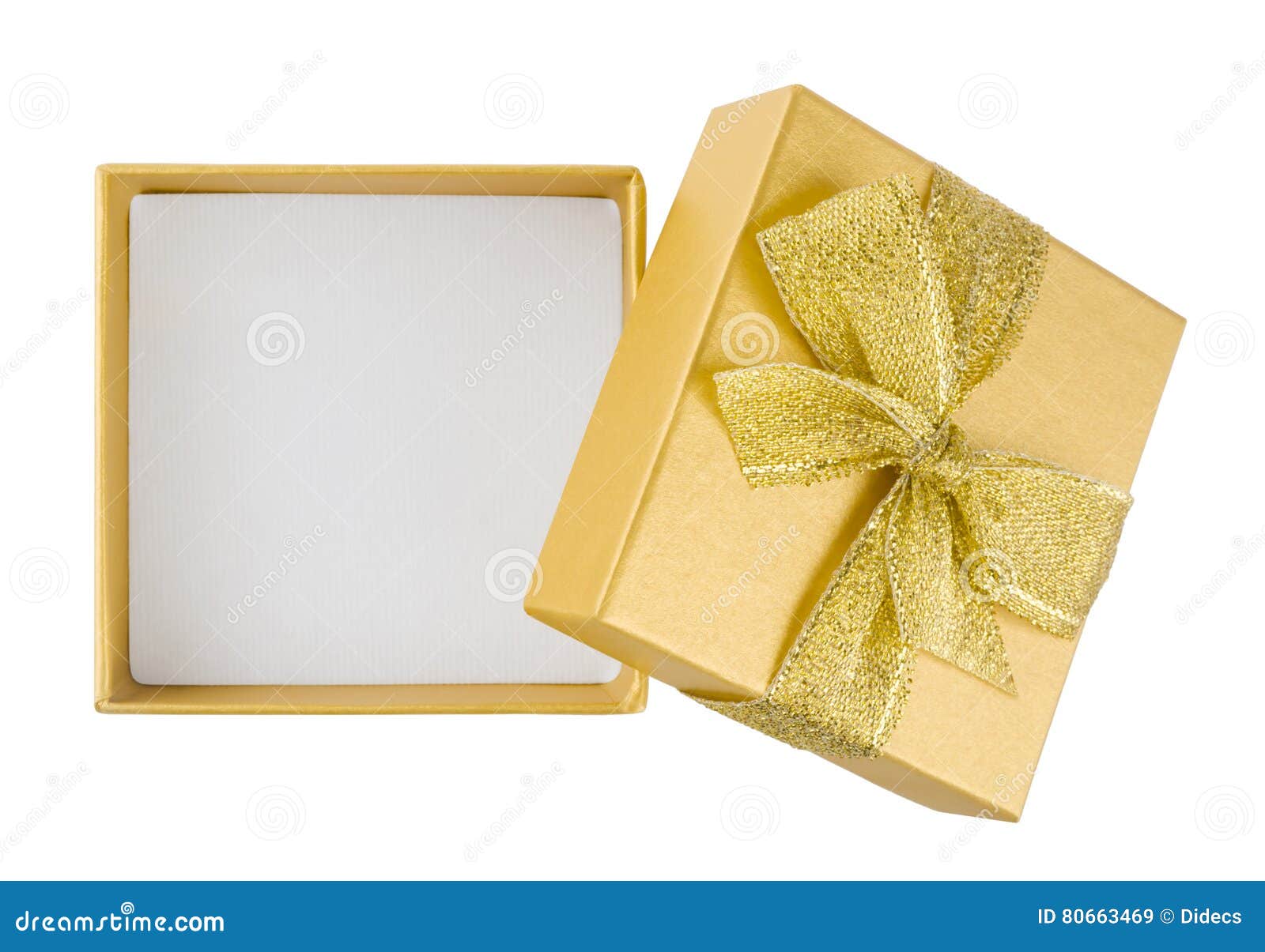 Top View of Open Gift Box Isolated on White Background Stock Image ...