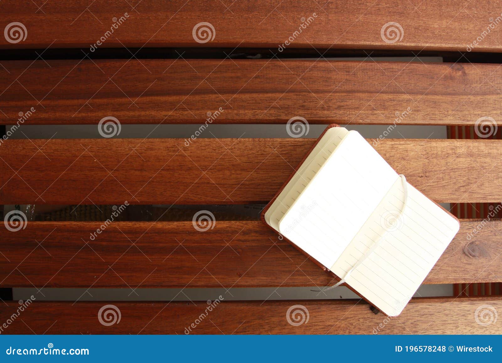 Top View of the Open Leather Notebook Stock Photo - Image of notepad ...