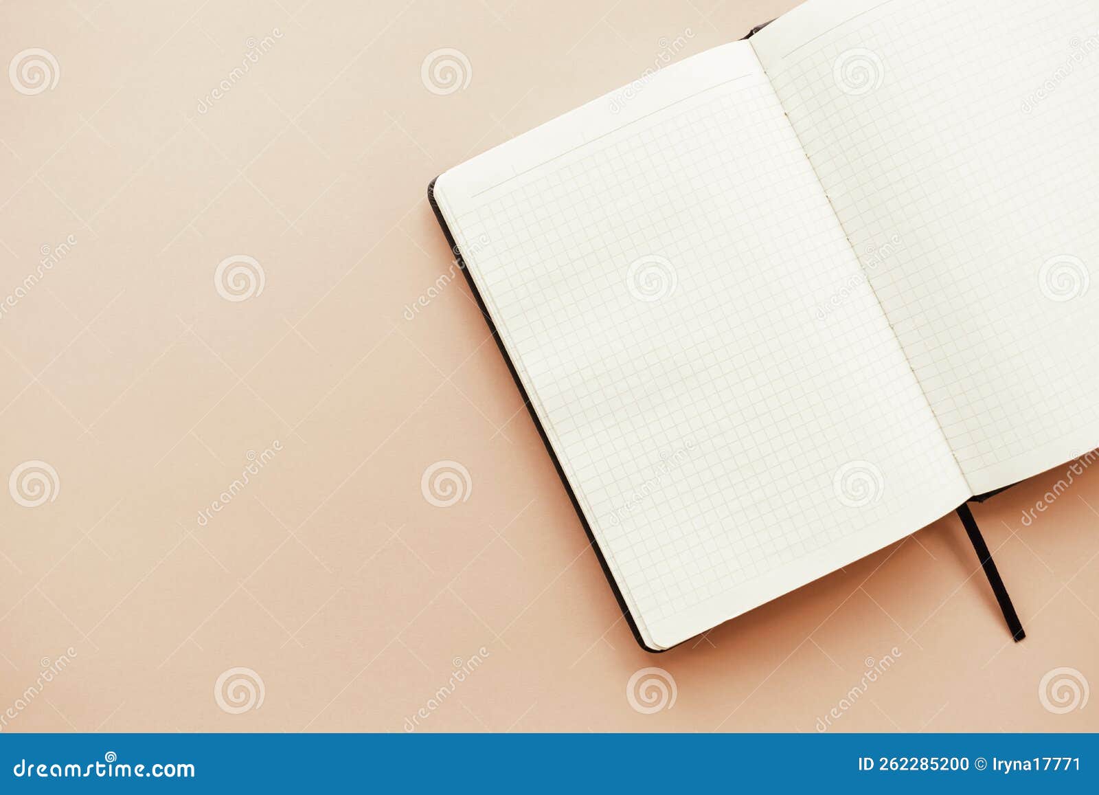 Top View of an Open Notebook on a Beige Background Stock Photo - Image ...
