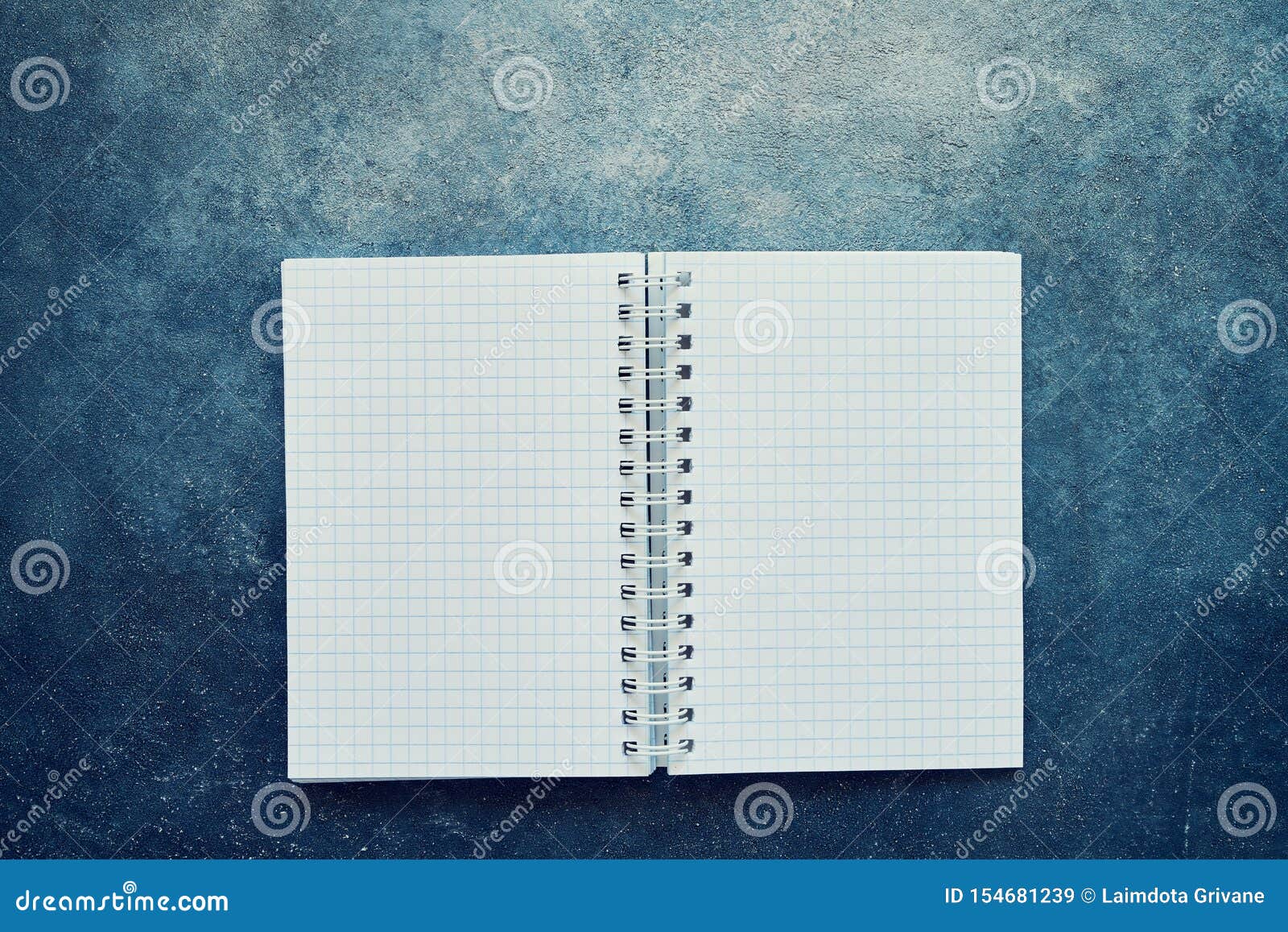 Top View of an Open Notebook with Blank Squared Pages. School Notebook ...