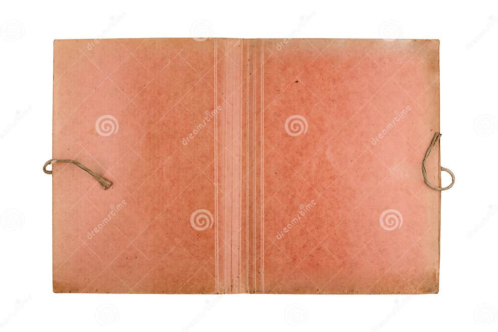 Top View of Open Old Document Folder on White Stock Image - Image of ...