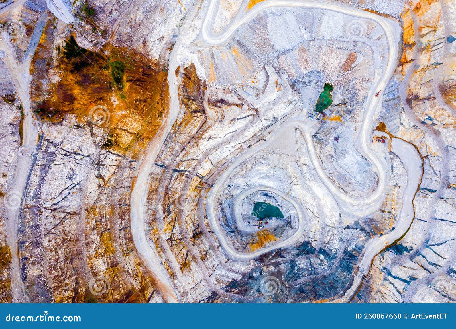 Top View of an Open Pit for the Extraction of Gold Ore with Depth of ...