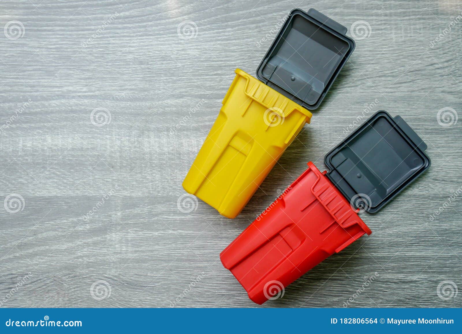 Top View Of Open Red Trash Bin For Dangerous Garbage Storage Royalty ...