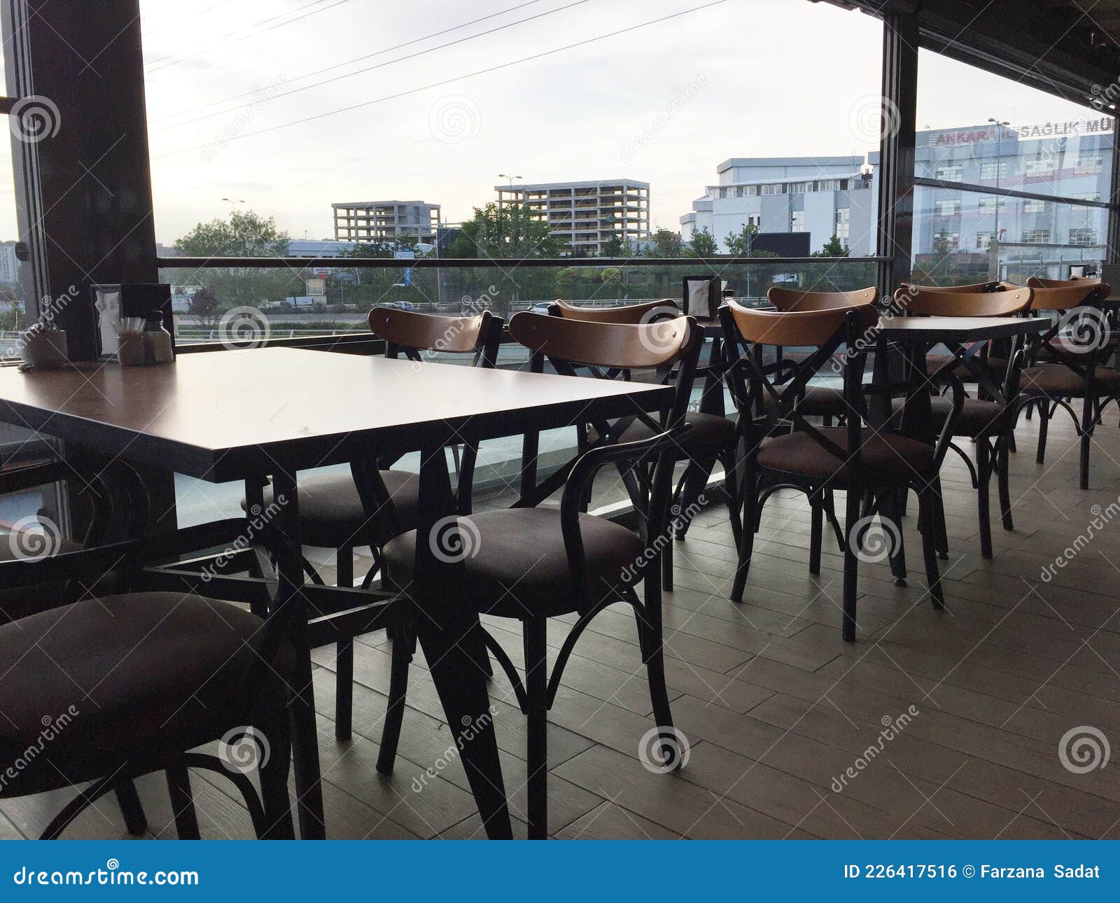 Top View Open Restaurant with Table Stock Photo - Image of decoration ...