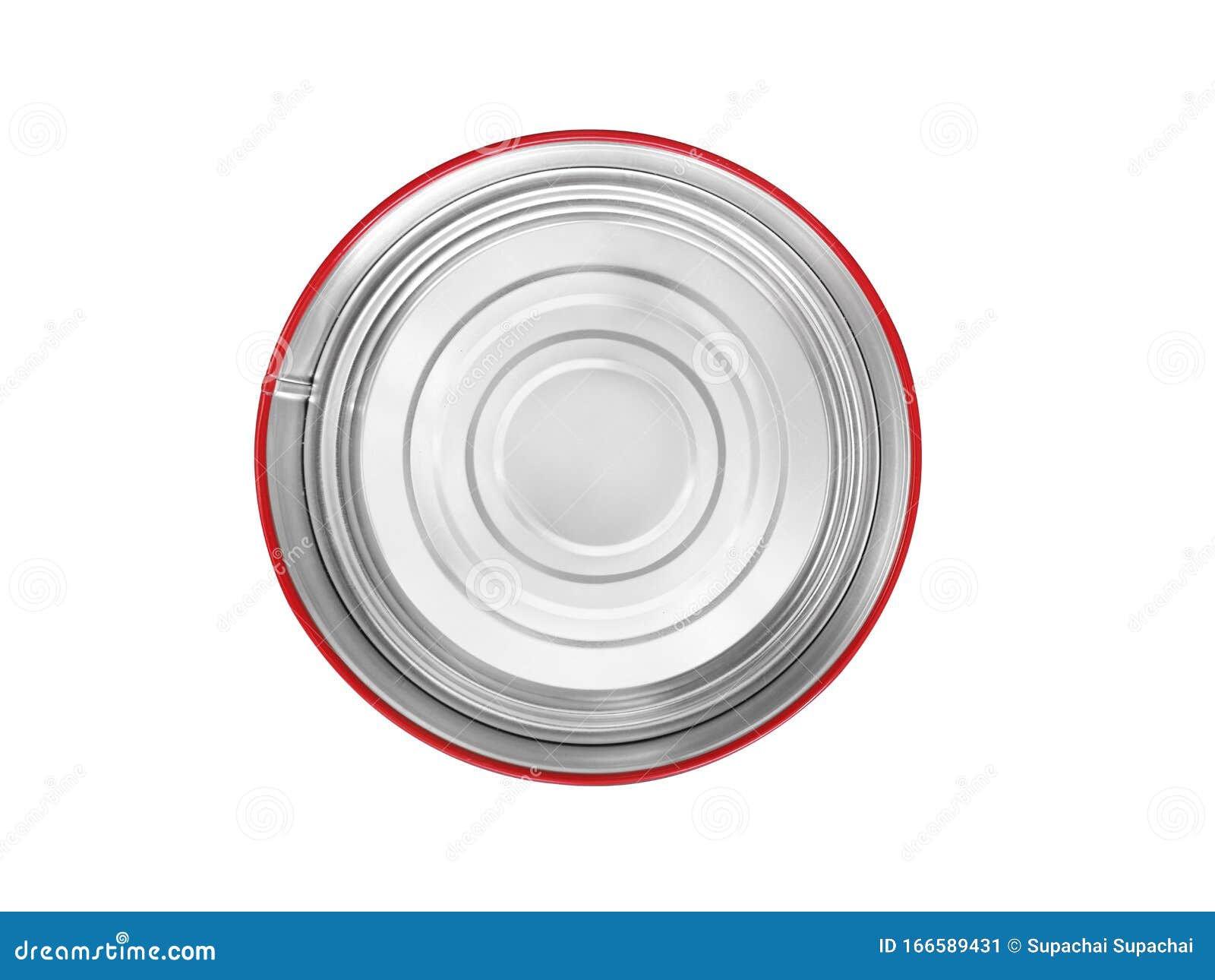 Top View of Open Round Metal Box Isolated on White Background Stock ...