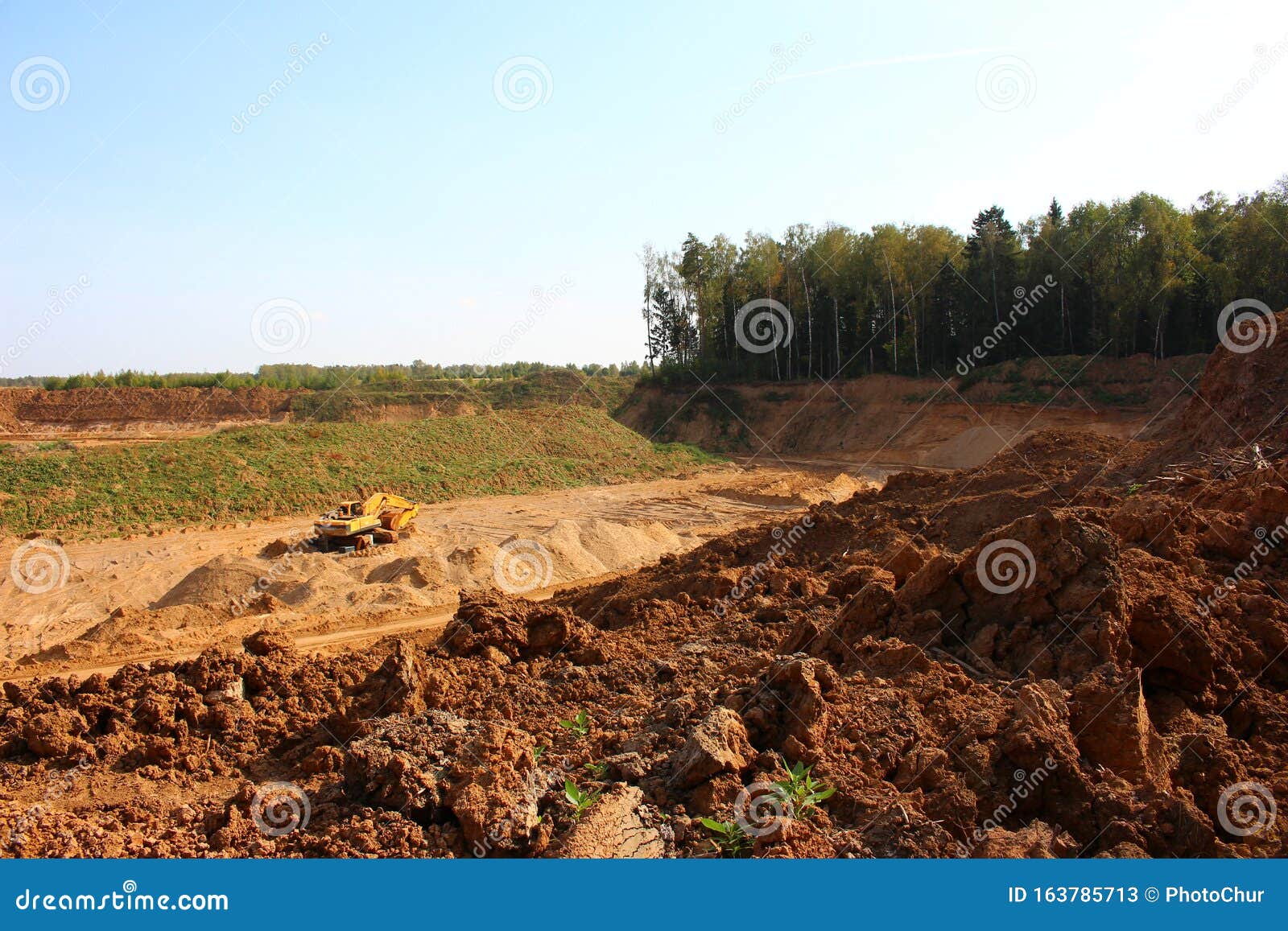 Top View of the Open Sand Pit Stock Image - Image of construction ...