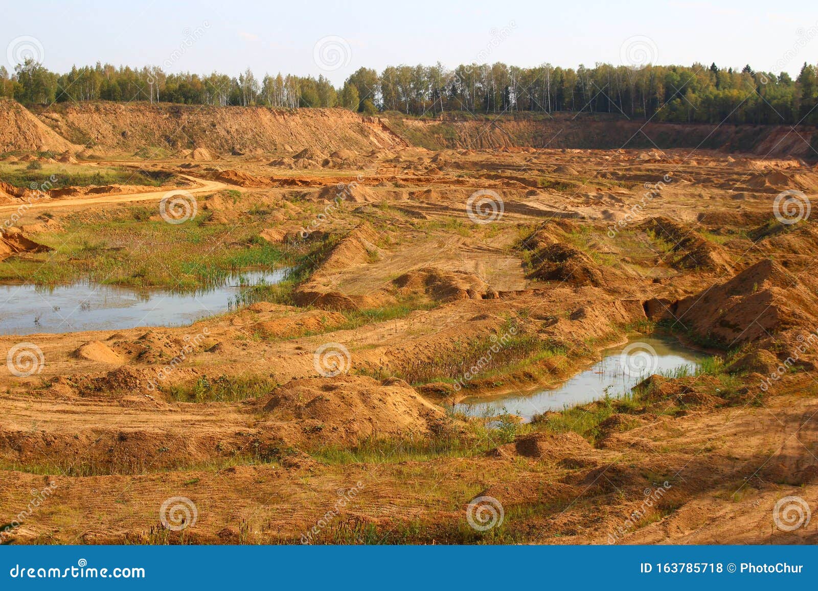 Top View of the Open Sand Pit Stock Photo - Image of industrial ...
