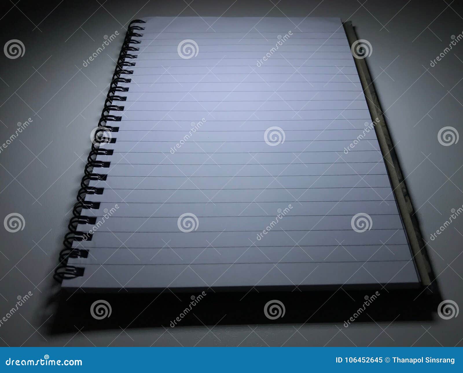 Top View of Open Spiral Blank Notebook Stock Image - Image of school ...