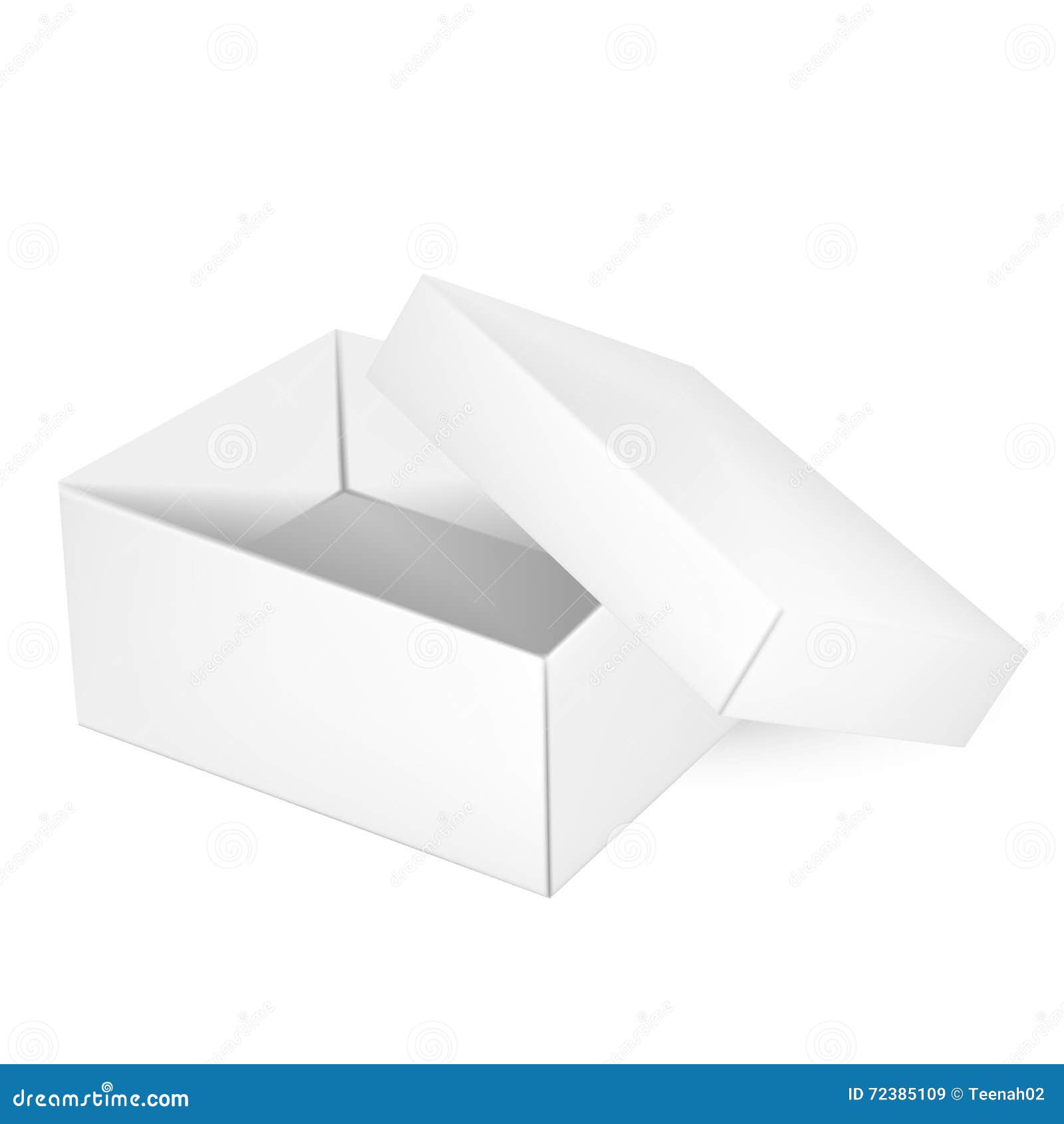 Top View of Open Thick White Packaging Box with Cover Stock Vector ...