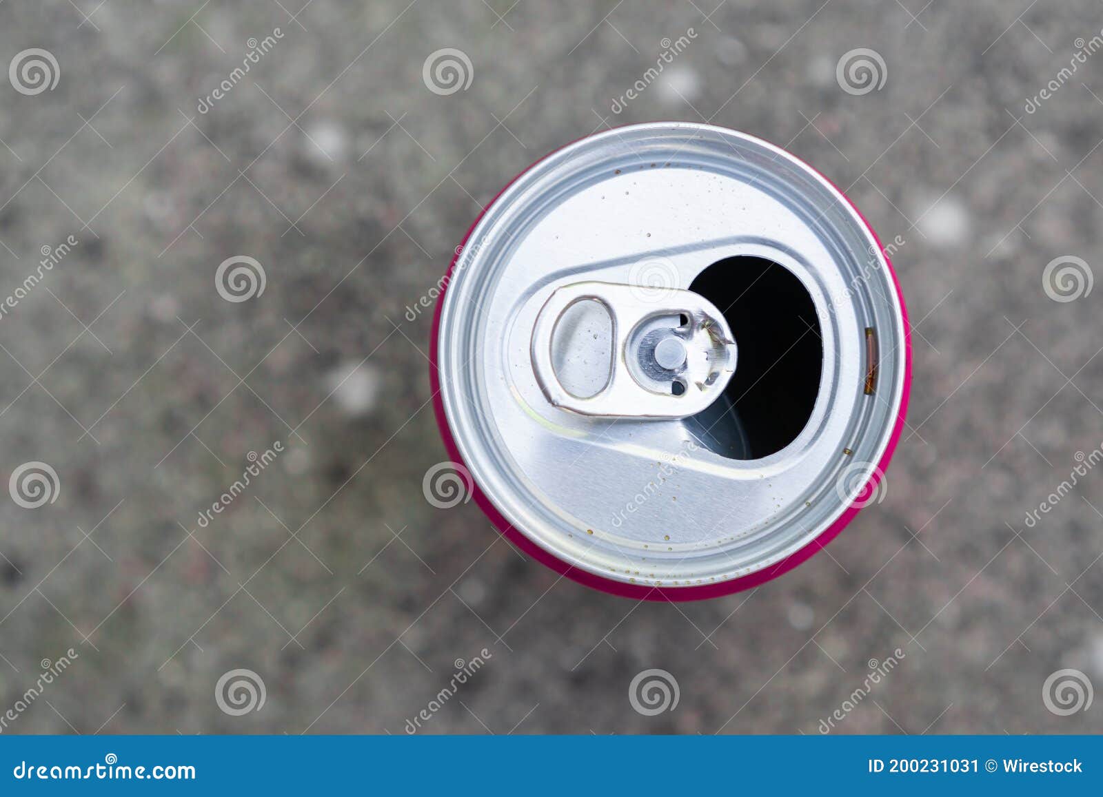 Top View of an Opened Beverage Can Stock Image - Image of white, canned ...