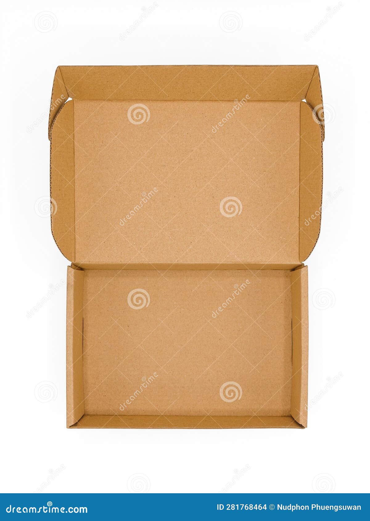 Top View of Opened Brown Cardboard Box Isolated on White Stock Photo ...