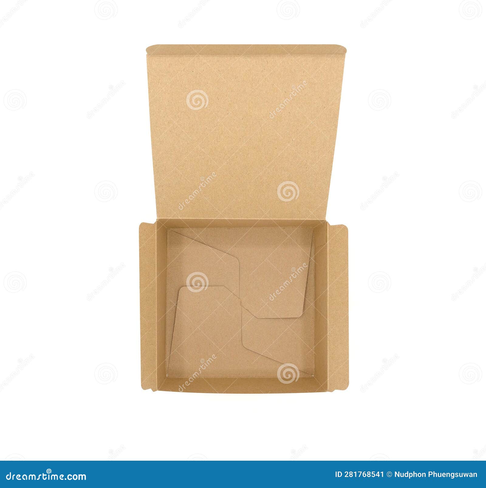 Top View of Opened Brown Cardboard Box Isolated on White Background ...