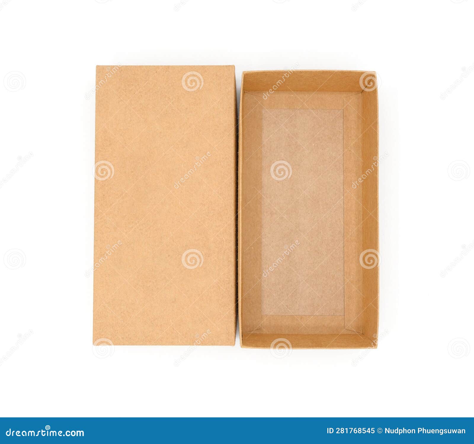 Top View of Opened Brown Cardboard Box Isolated on White Background ...