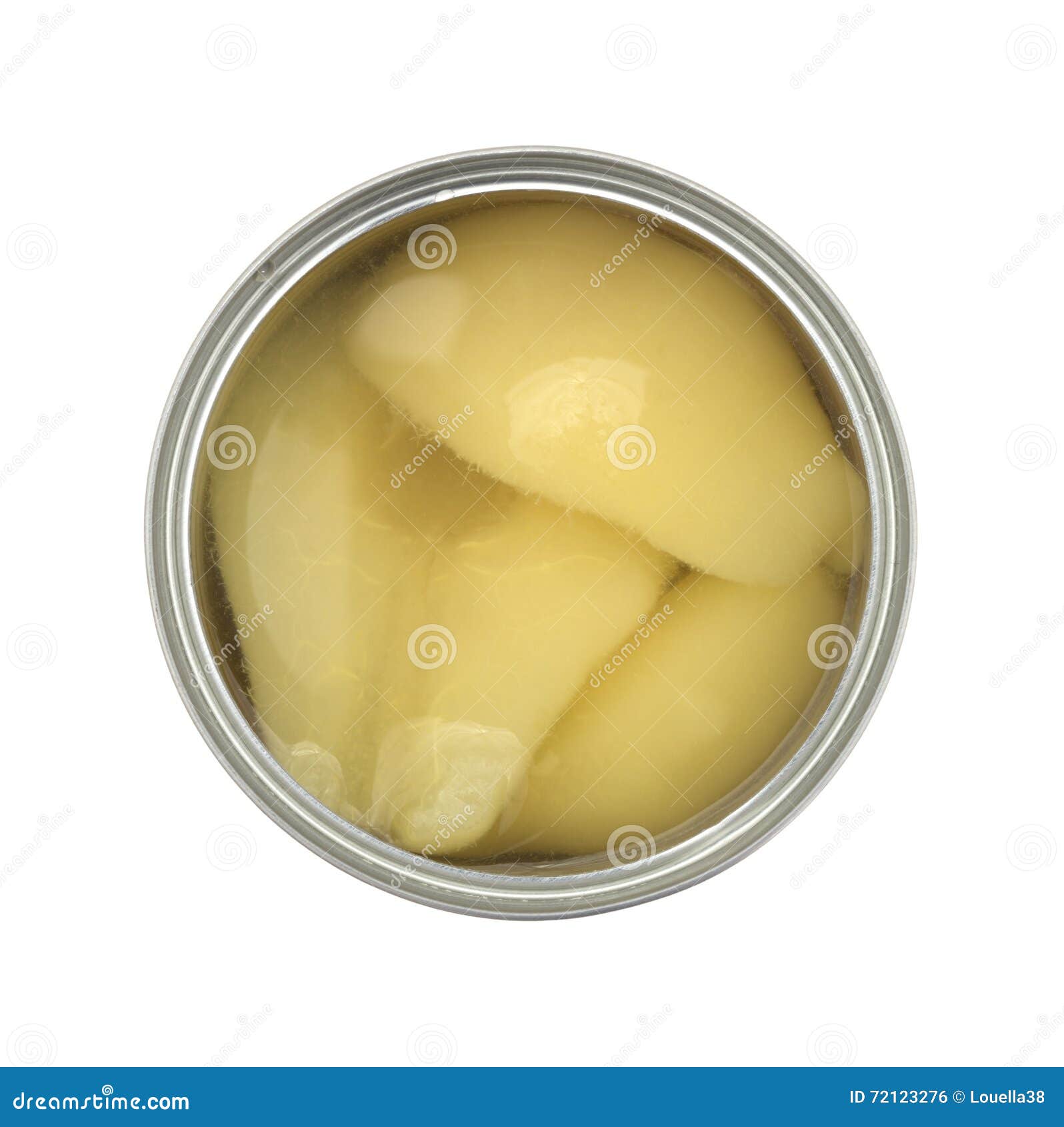 Top View of an Opened Can of Pears Halves Stock Photo - Image of fruit ...