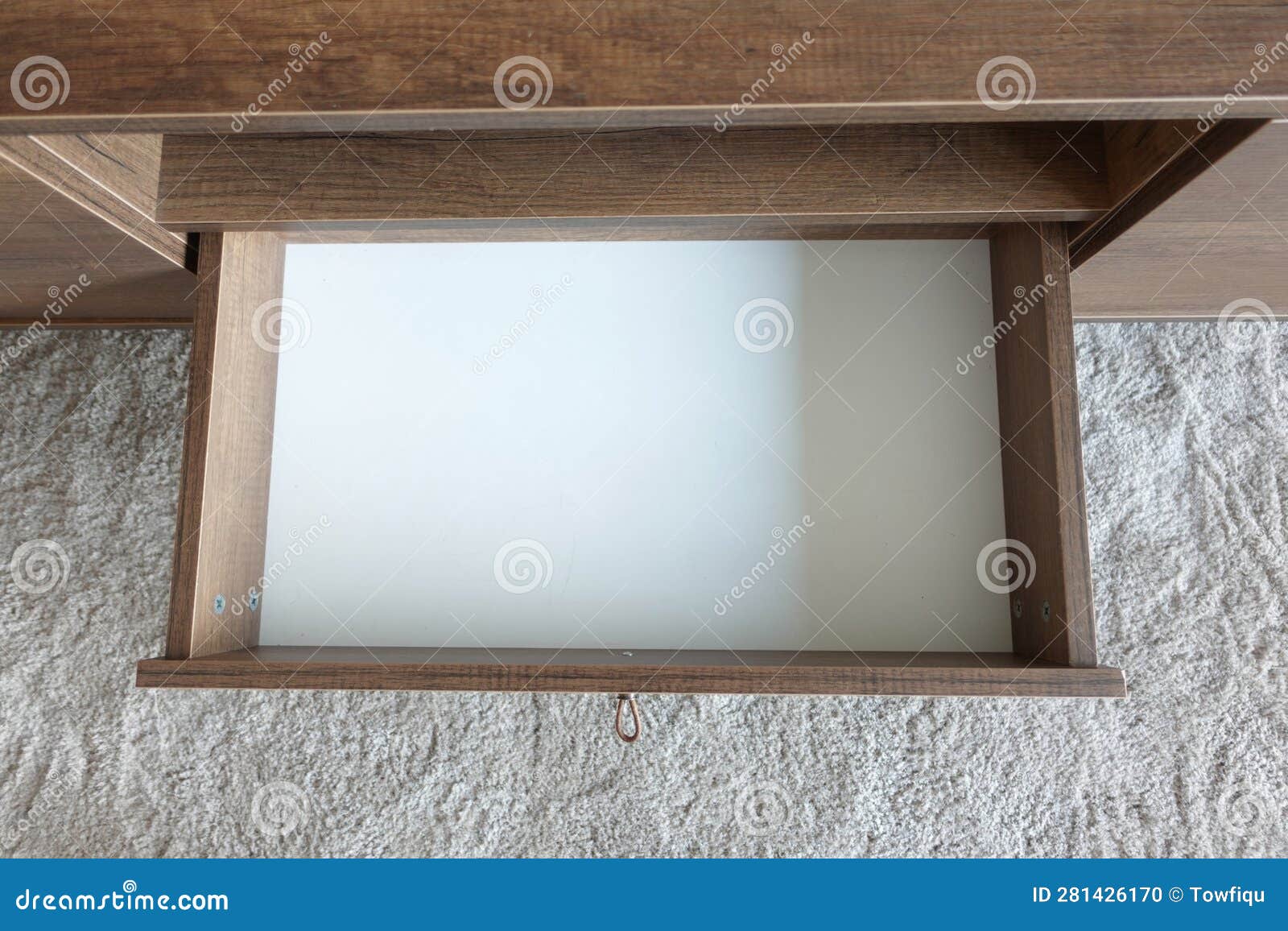 Top View of a Opened Empty Drawer Stock Photo - Image of living ...