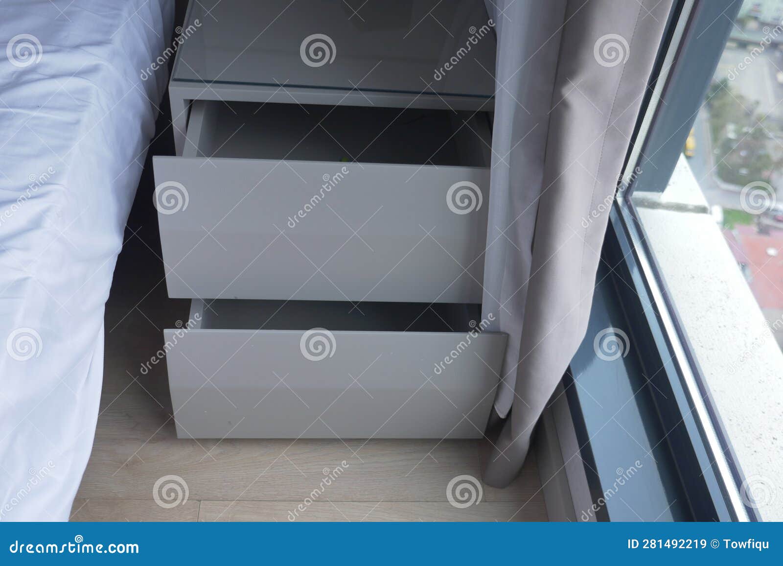 Top View of a Opened Empty Drawer Stock Image - Image of projection ...