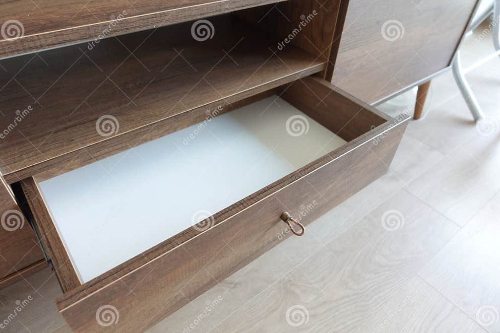 Top View of a Opened Empty Drawer Stock Photo - Image of library ...