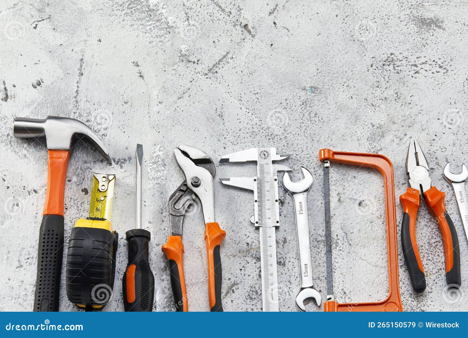 Top View of an Orange and Black Mechanic Hand Tool Set Stock Image ...