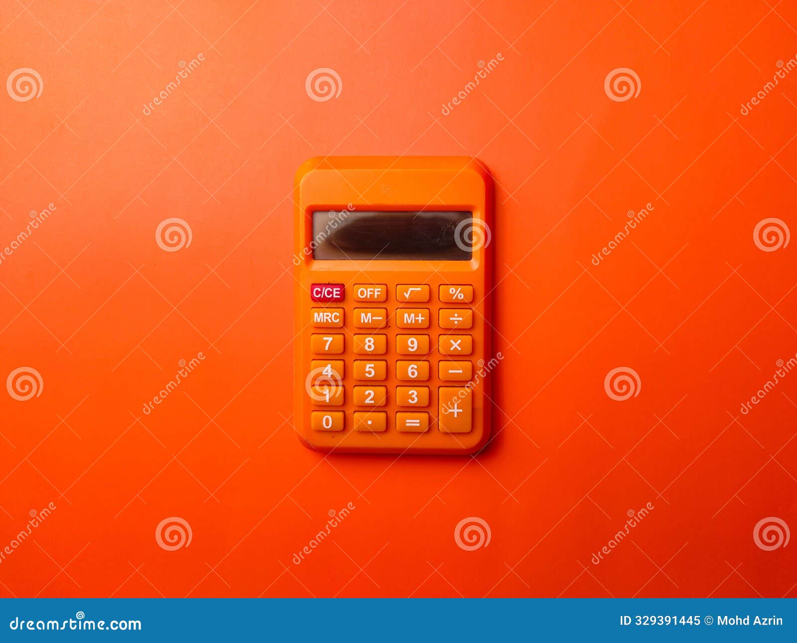 Top View Orange Calculator on a Orange Background Stock Image - Image ...
