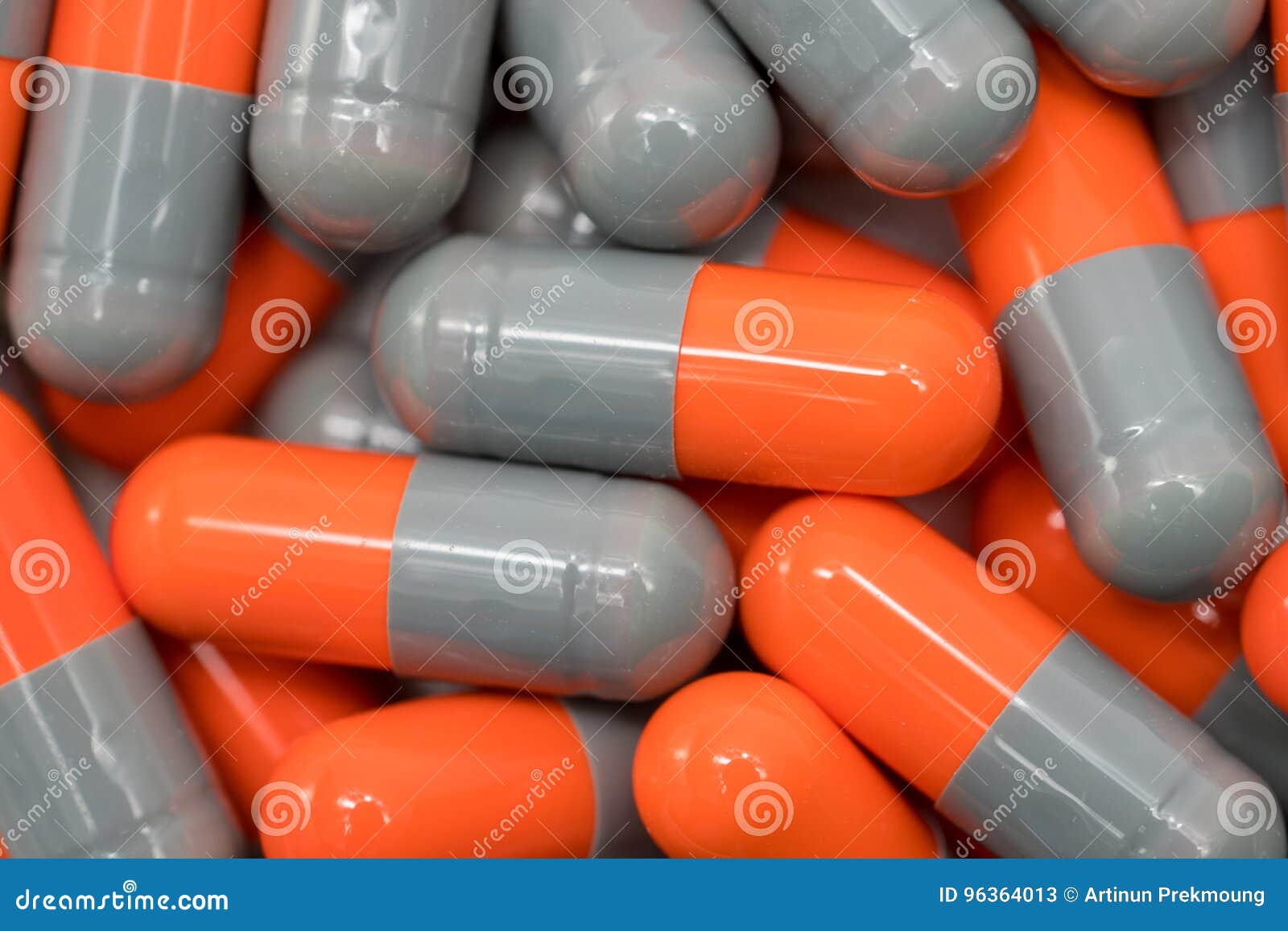 Top View of Orange, Grey, Capsule Pills Stock Image - Image of ...
