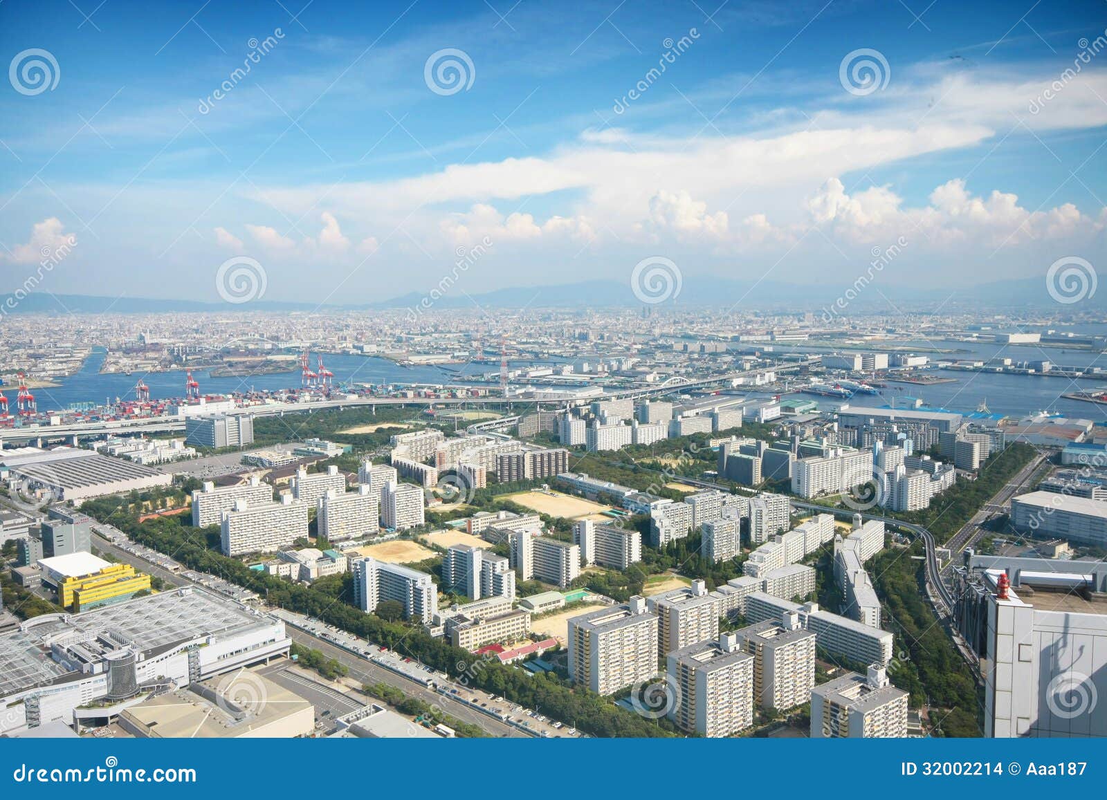 Top view of Osaka city stock photo. Image of japanese - 32002214