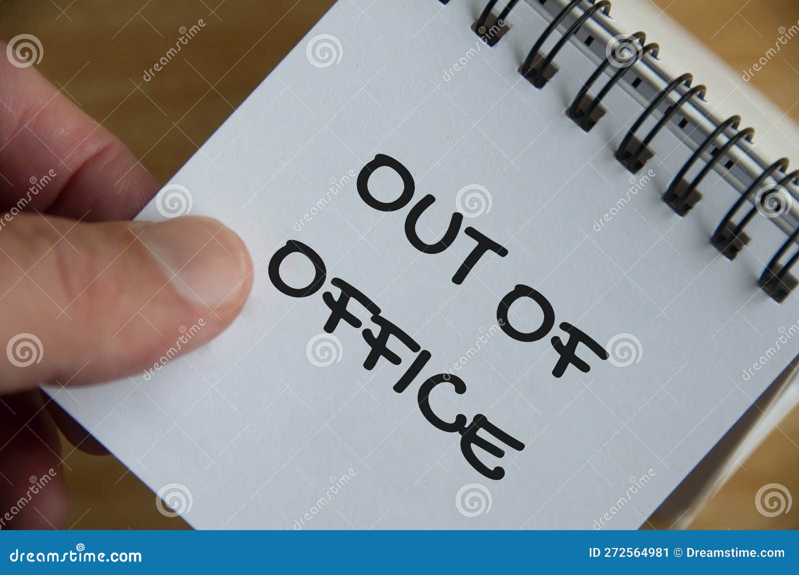 Top View of Out of Office Notification Text on White Notepad. Business ...