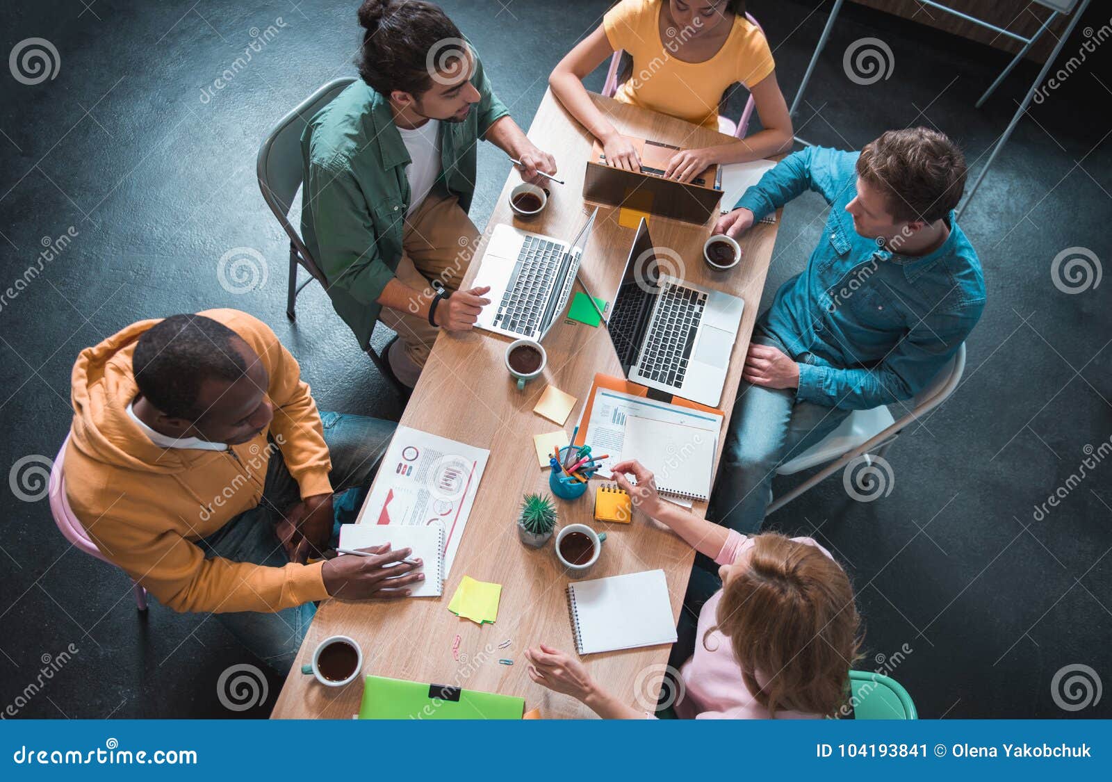 Cheerful Colleagues Having Job in Office Stock Image - Image of adult ...