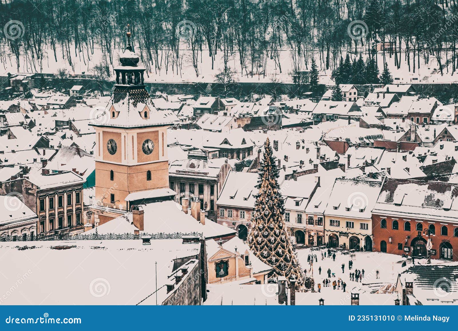 Top View Over Brasov in Winter, Romania Editorial Image - Image of ...