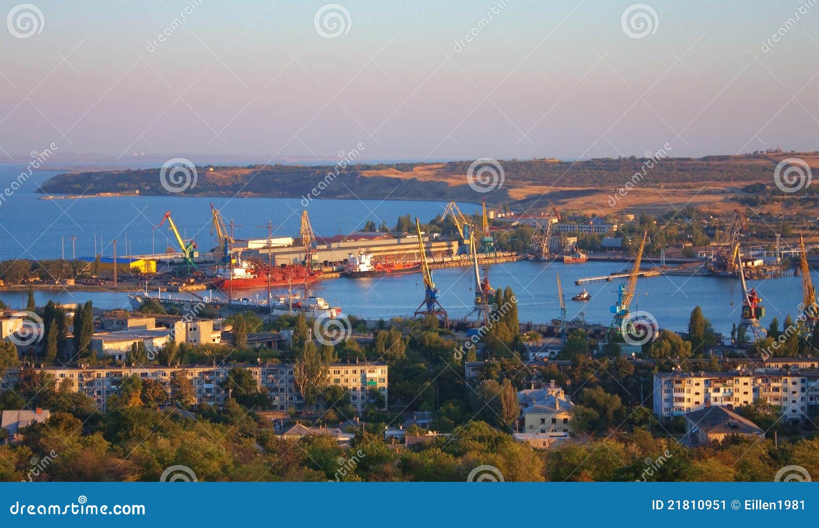 Top View Over Industrial Port of Kerch, Ukraine Stock Image - Image of ...