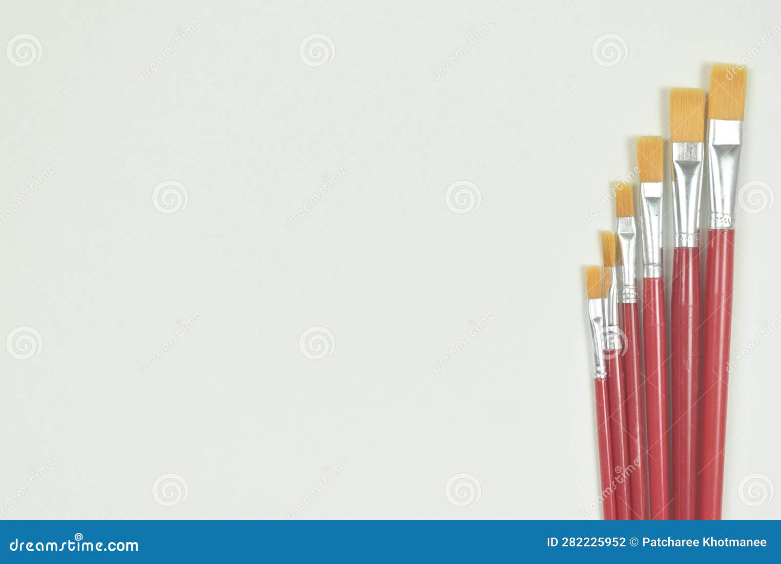 Top View of Paint Brush on White Background Stock Photo - Image of ...