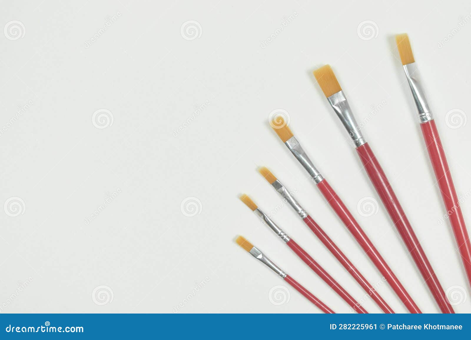 Top View of Paint Brush on White Background Stock Image - Image of ...