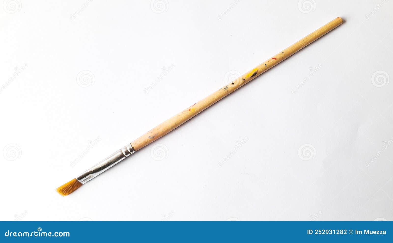 Top View of a Paint Brushes on a Isolated White Background Stock Photo ...