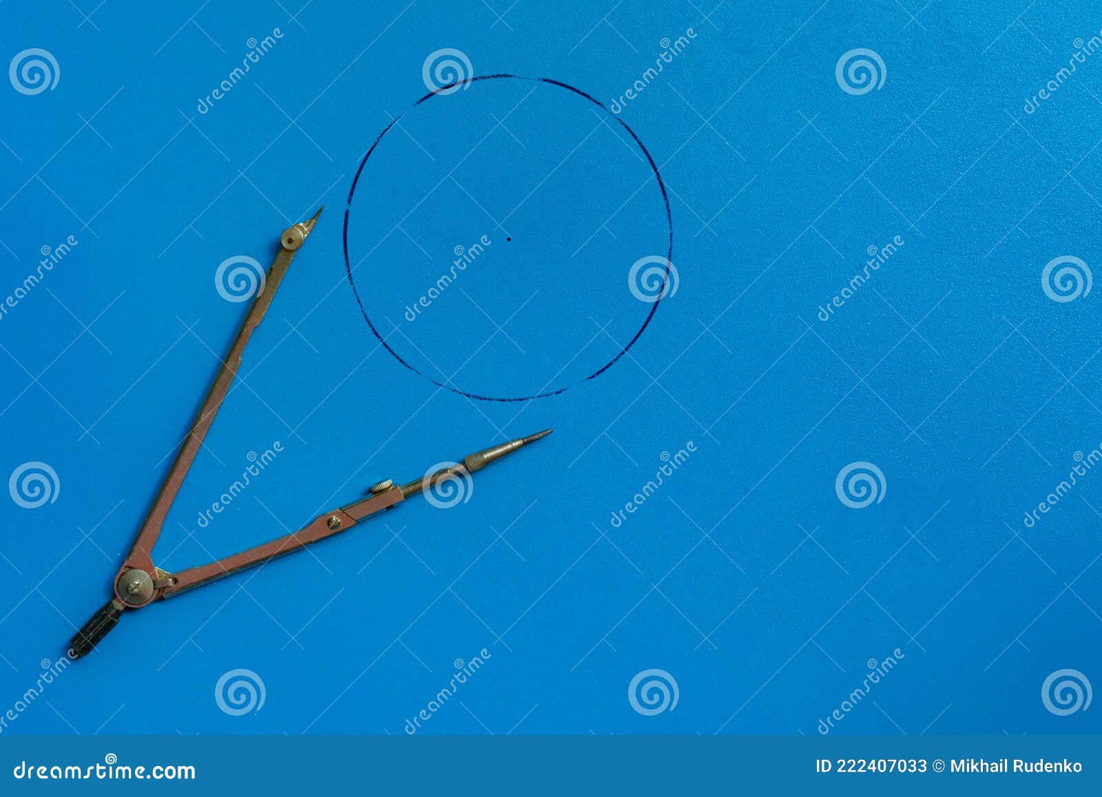 The Top View of the Pair of Compasses on the Surface To Make a Sketch ...