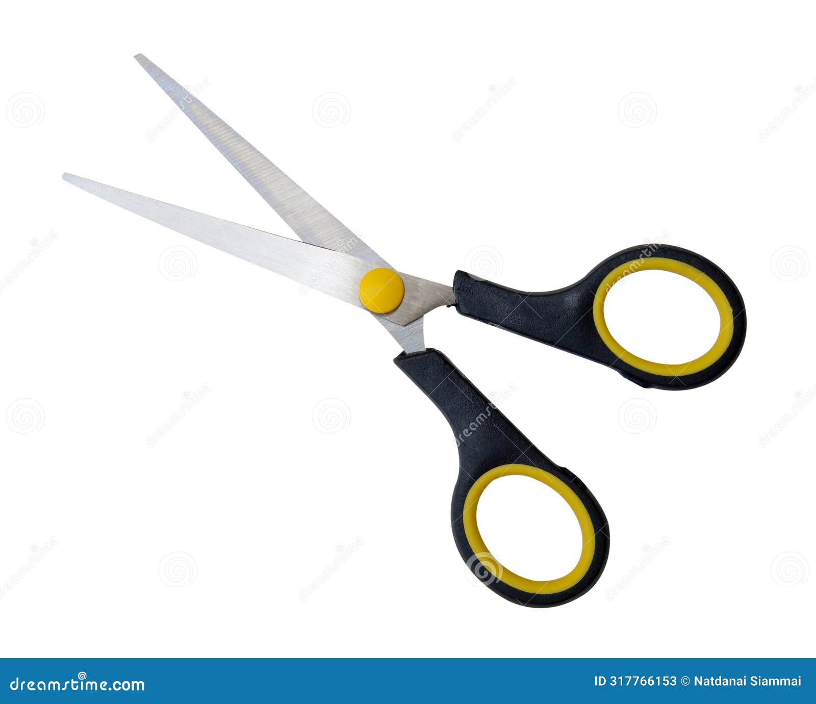 Top View of a Pair of Small Multipurpose Scissors with Black Handle ...