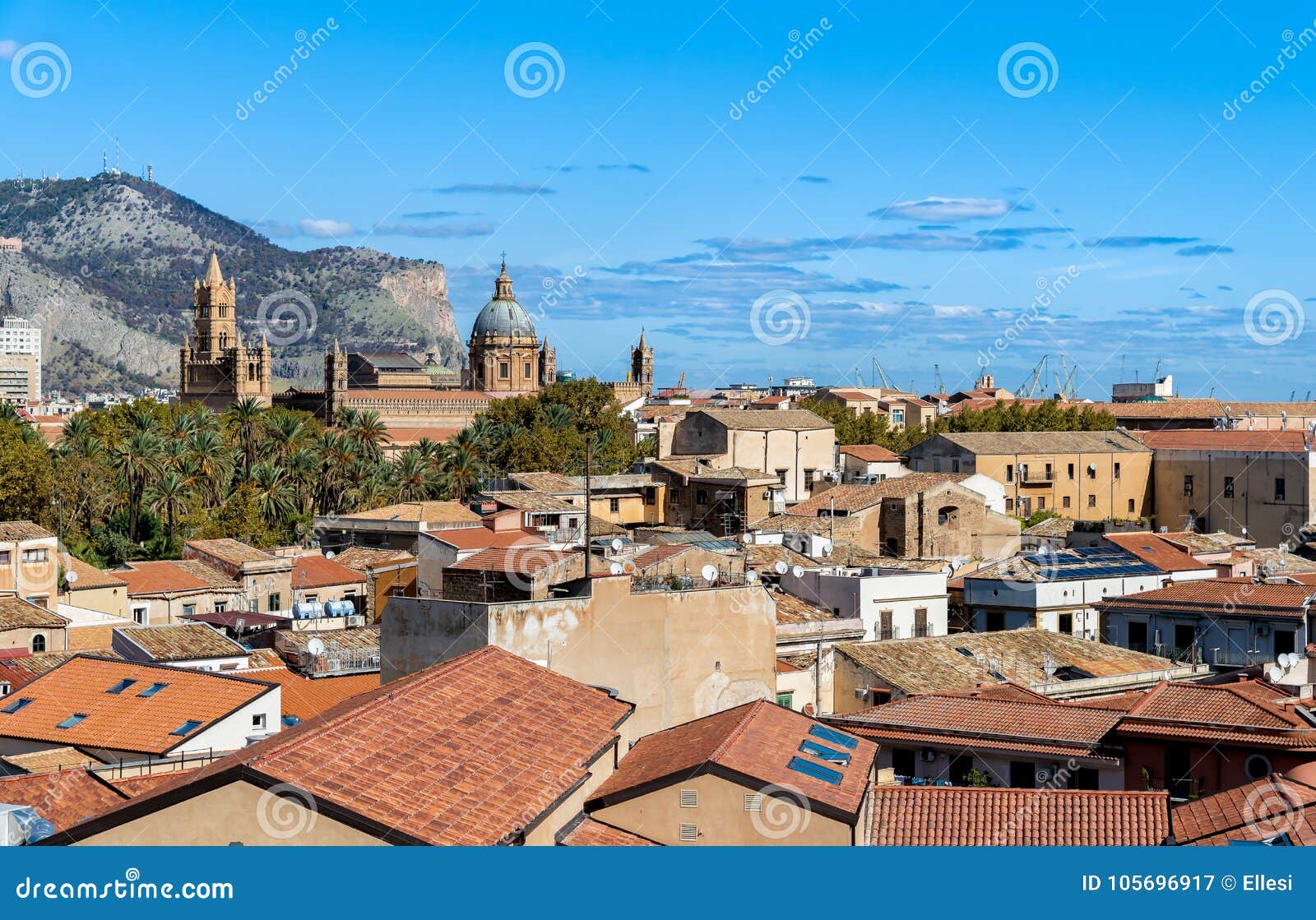 Top View of the Palermo Cityscape, Sicily Stock Image - Image of houses ...