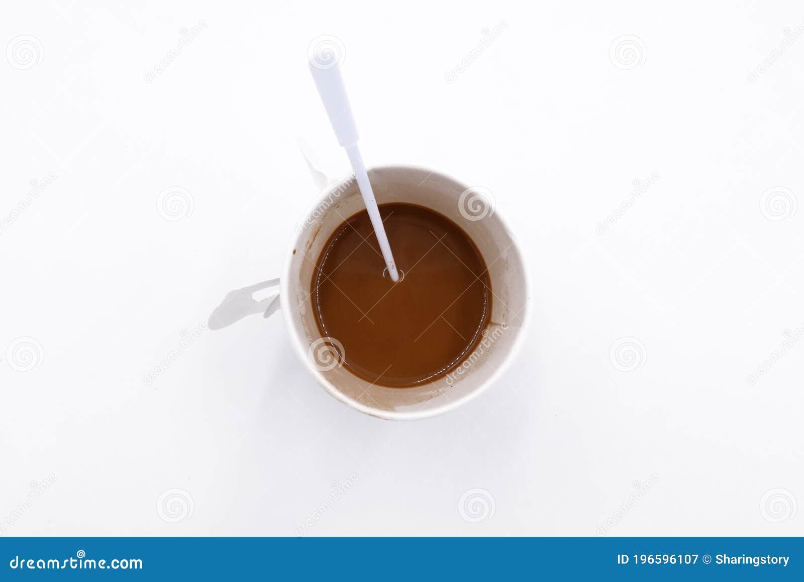 Top View of a Paper Cup of Coffee on White Background Stock Image ...