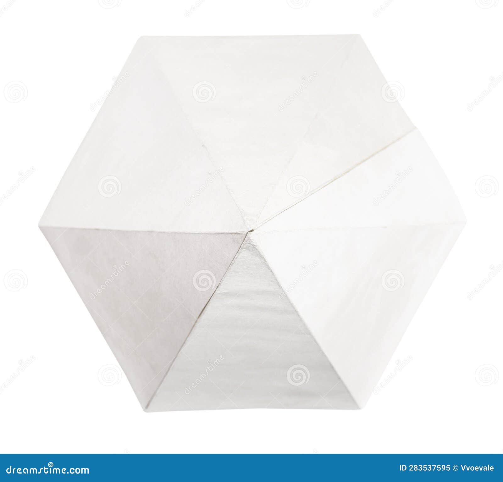 Top View of Paper Hexagonal Pyramid Isolated Stock Image - Image of ...