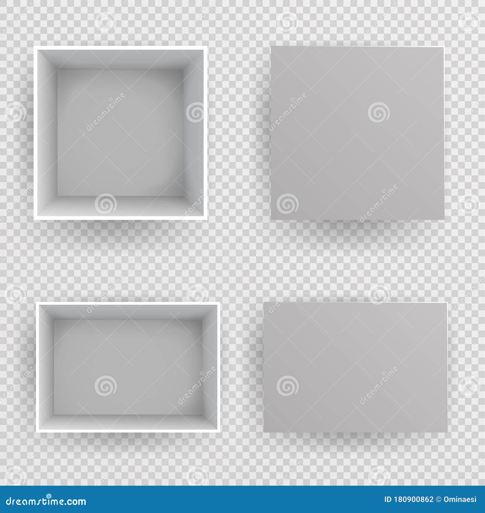 Top View Paper Open Box Realistic Design Vector Illustration Stock ...