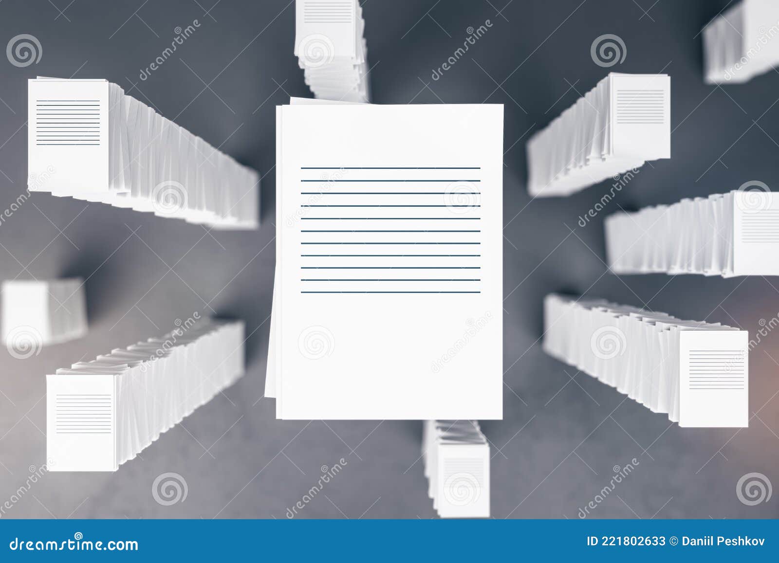 Paperwork. Top View Vector Flat Design Papers | CartoonDealer.com #82772865