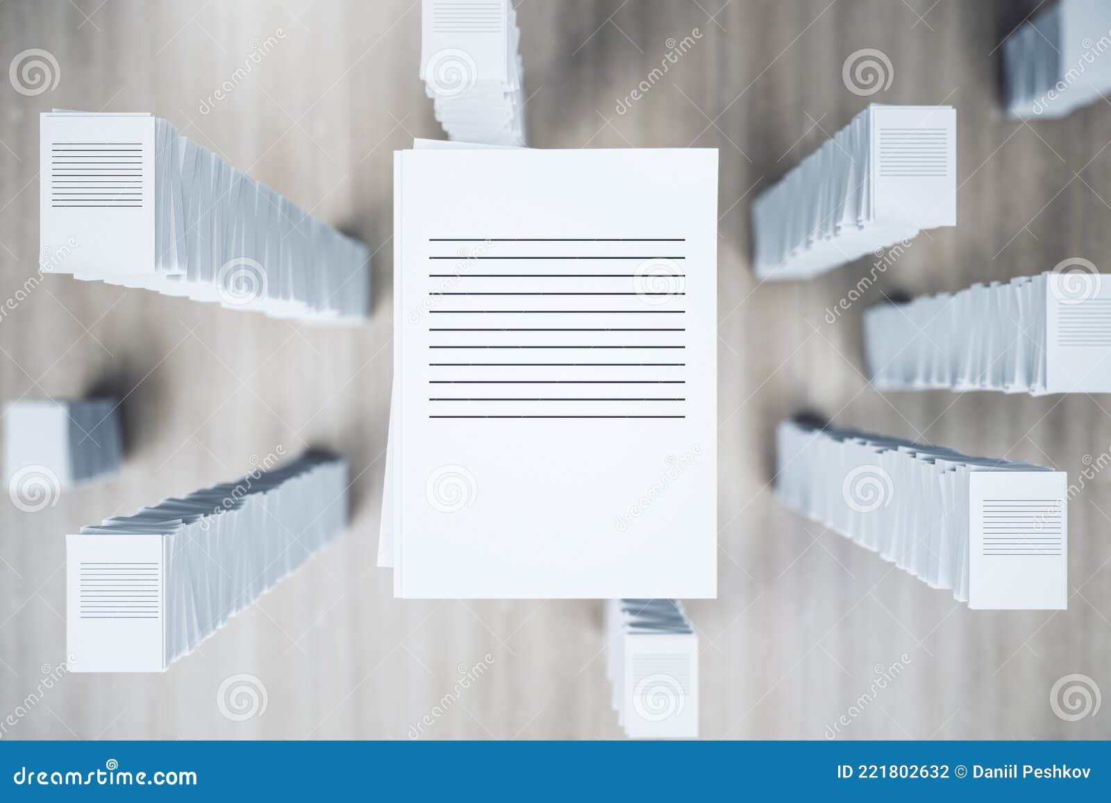 Paperwork. Top View Vector Flat Design Papers | CartoonDealer.com #82772865