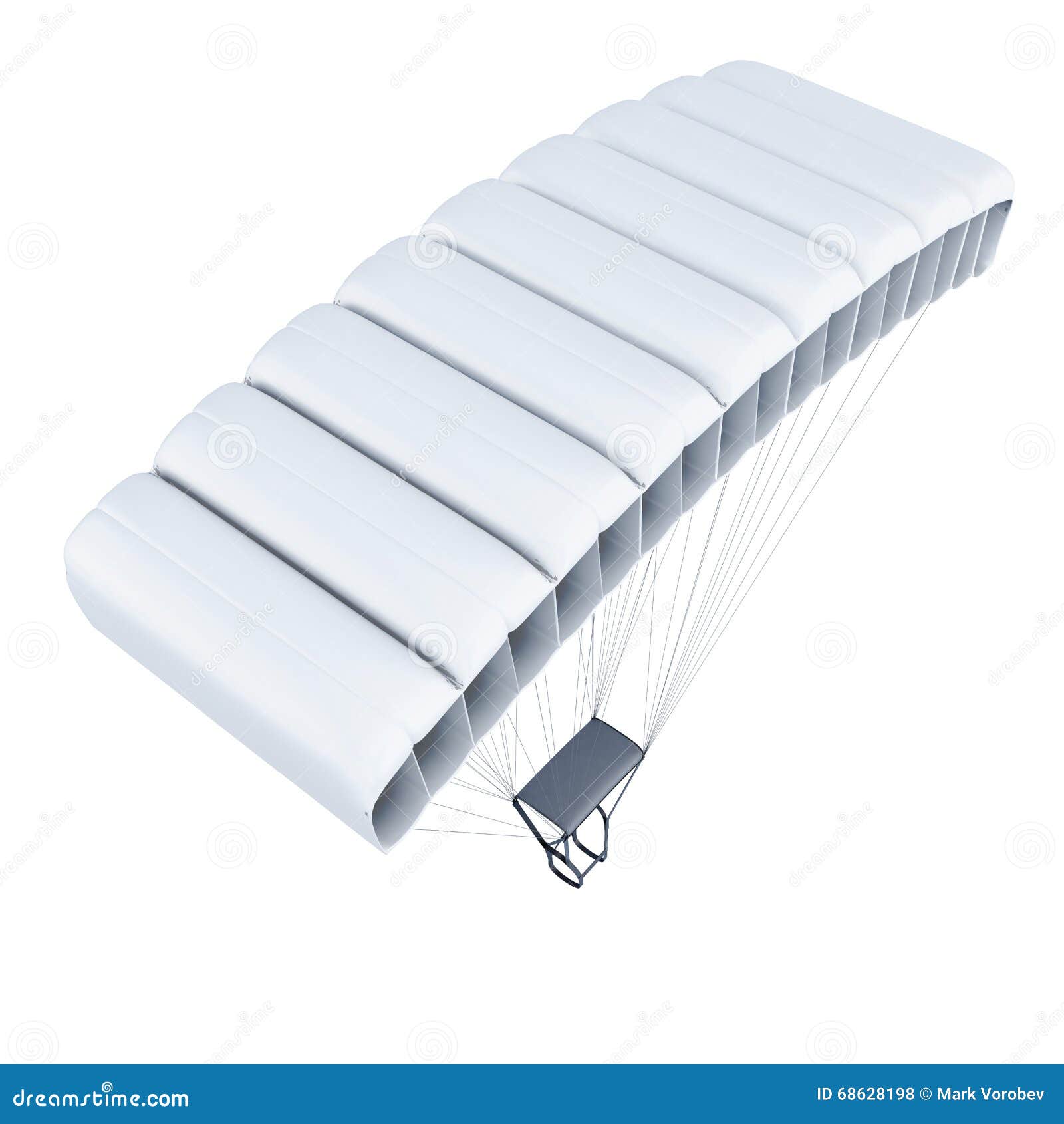 Top View of a Parachute, on a White Background. 3d Rend Stock ...