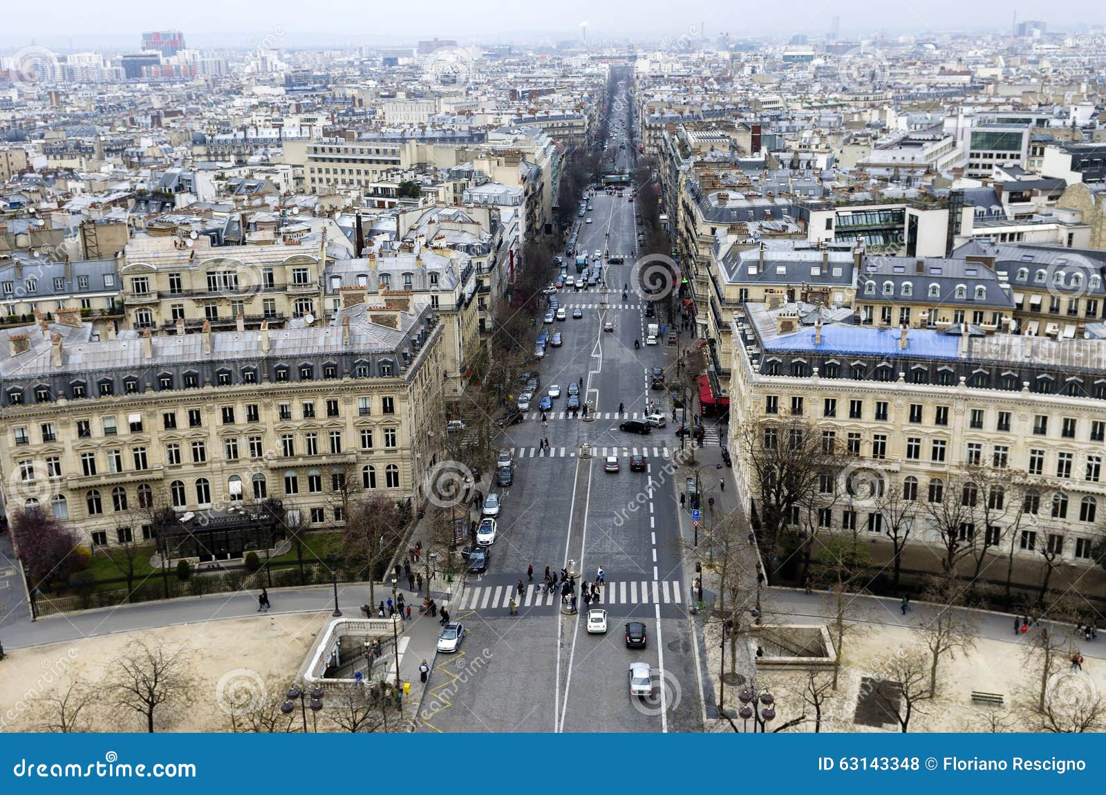 Top view of Paris stock photo. Image of avenue, urban - 63143348