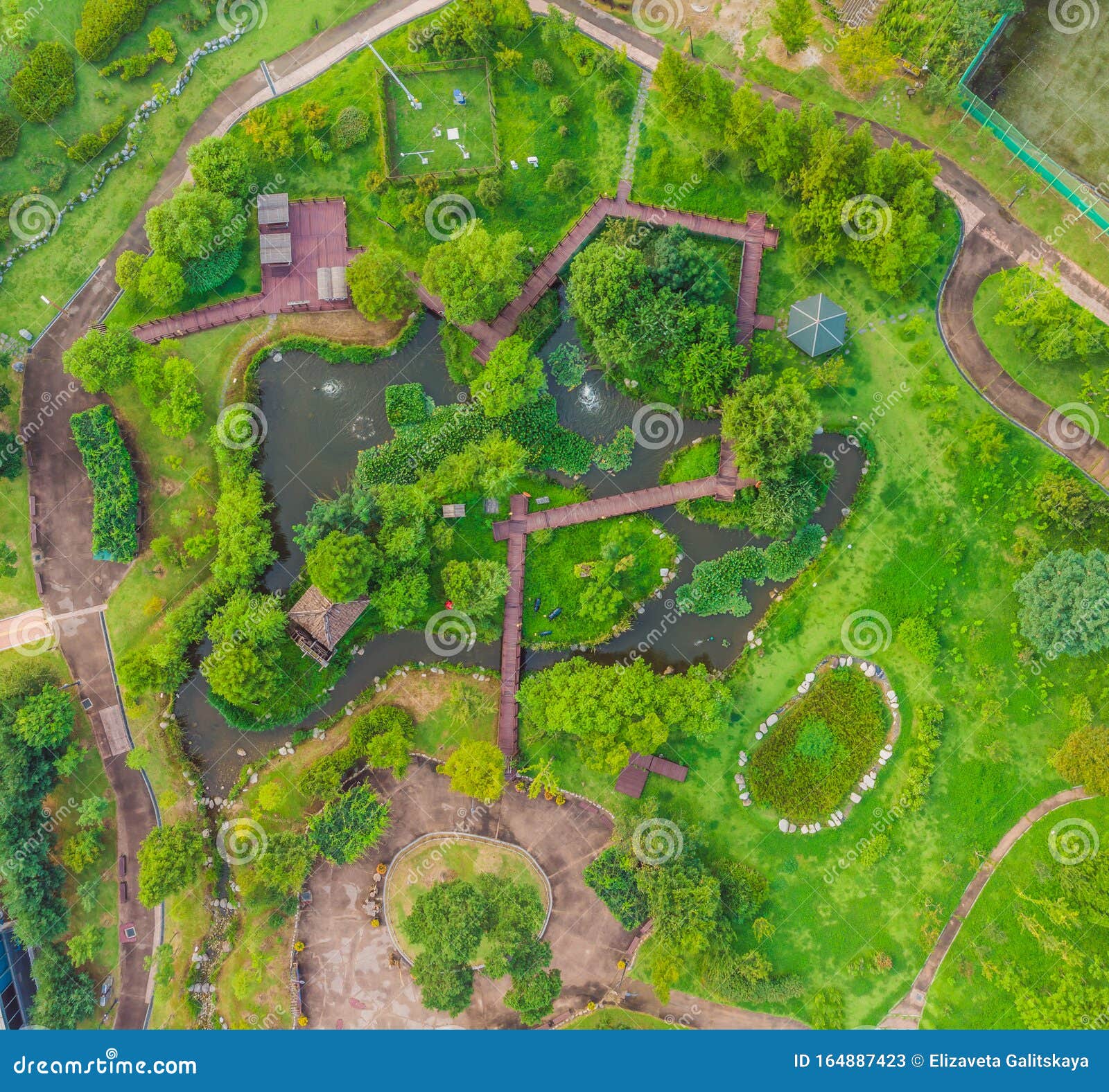 Top View of the Park with Paths Top View Stock Image - Image of plant ...