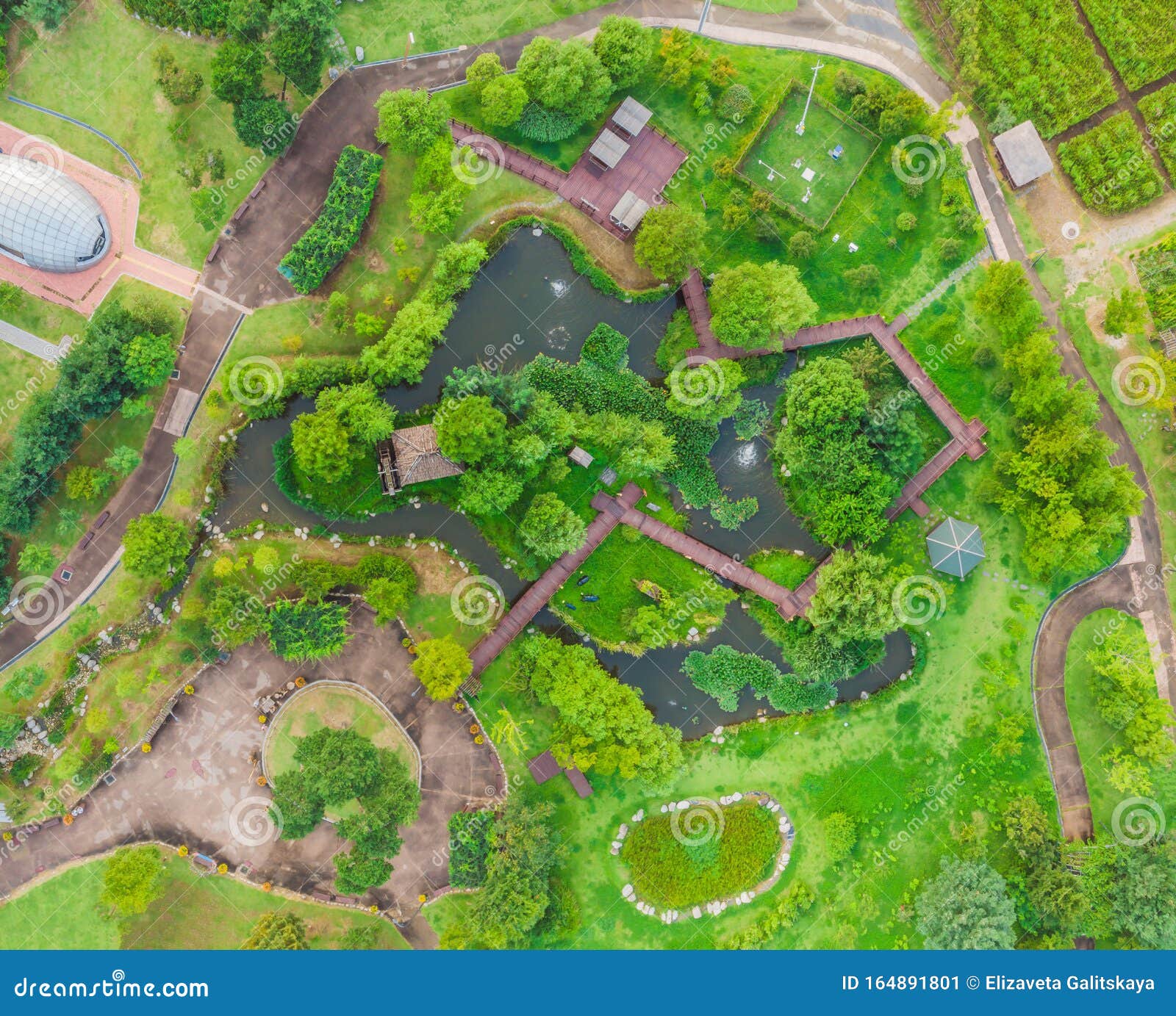 Top View of the Park with Paths Top View Stock Image - Image of high ...