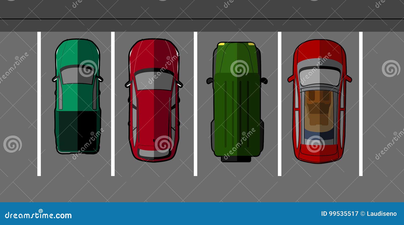 Top view of a parking stock vector. Illustration of wheel - 99535517