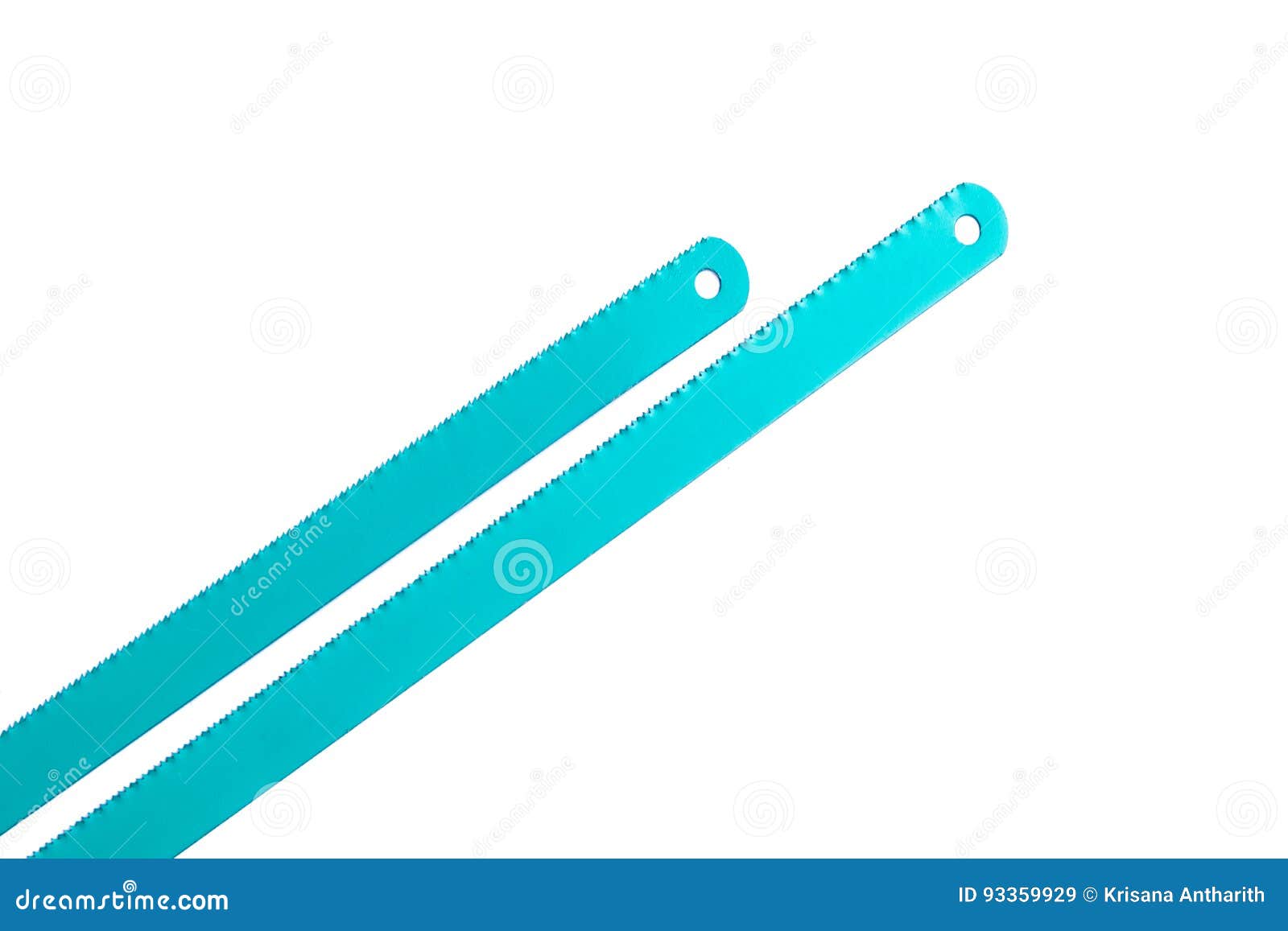 Top View a Part of Blue Saw Blade Teeth Isolated on White Background ...